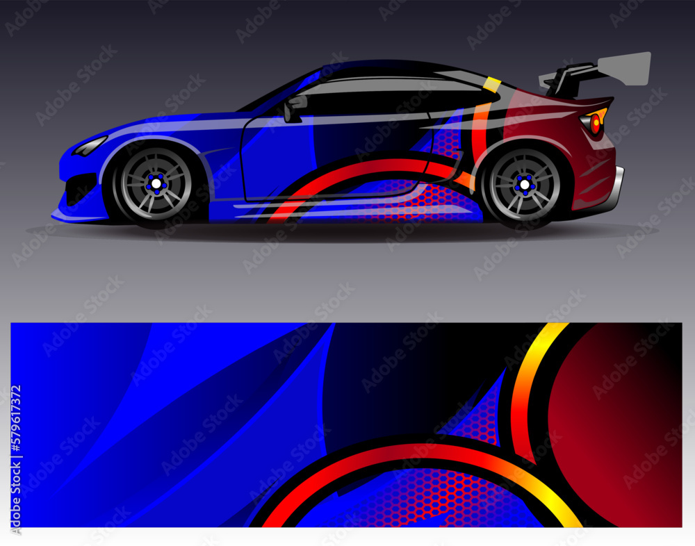 Car wrap design vector. Graphic abstract stripe racing background kit ...