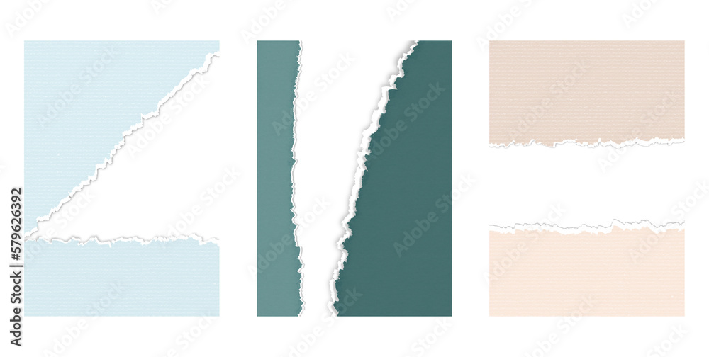 Illustration A4 size watercolor torn paper background with translucent ...