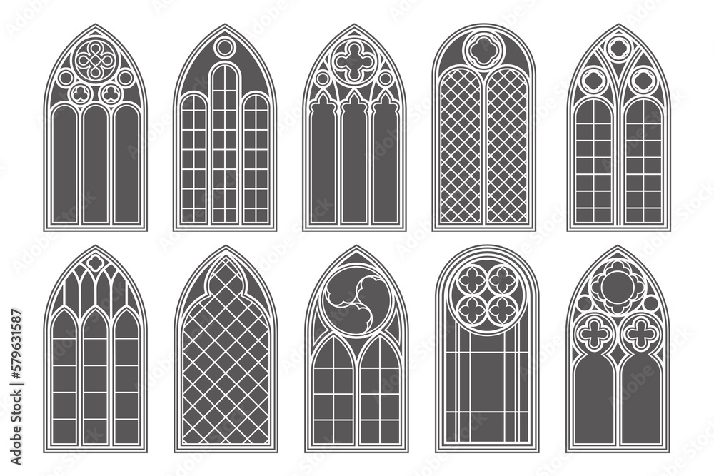 Arched Church Windows Template