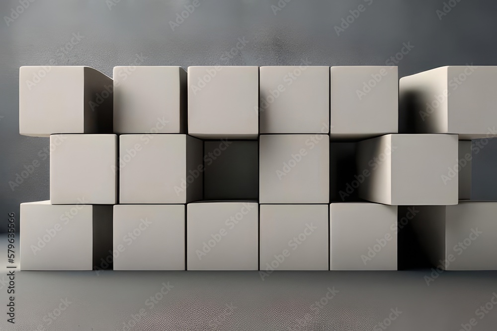 Surface square blocks brown wooden bars, Wood 3D shape backdrop ...