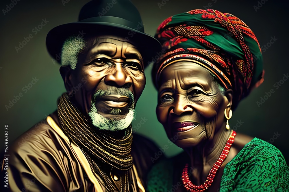 Portrait of a happy retired African American senior couple. Old man and ...