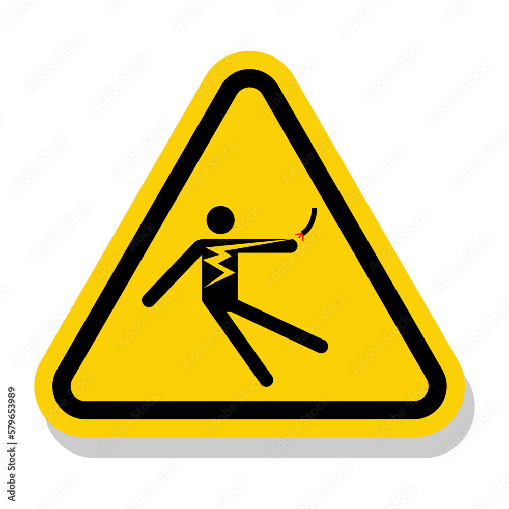 ISO Triangle Warning Sign: Electric Body Shock Symbol Stock Vector ...