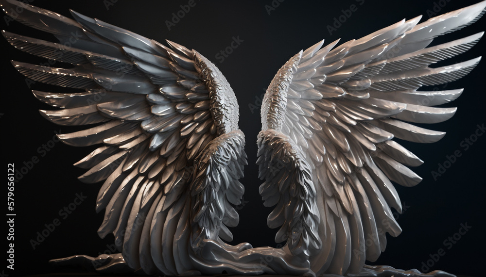 Angel wings backdrops ultrarealistic volumetric lighting Stock ...