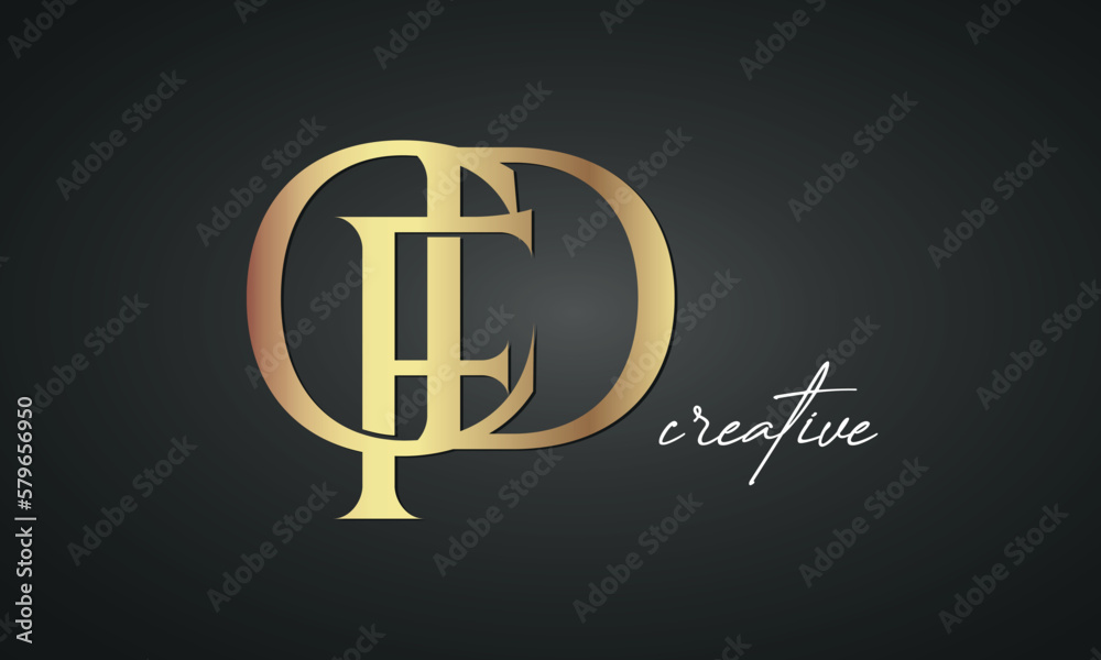 luxury letters CFD golden logo icon premium monogram, creative royal ...