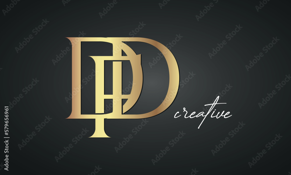 luxury letters DFD golden logo icon premium monogram, creative royal ...