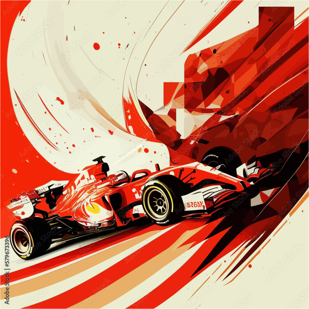 racing car abstract landscape. Speed racing tournament. Vector ...