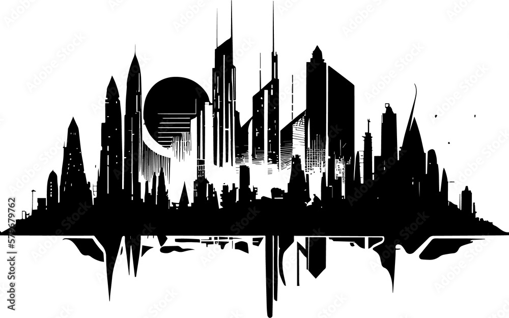 Futuristic Skyline Silhouette