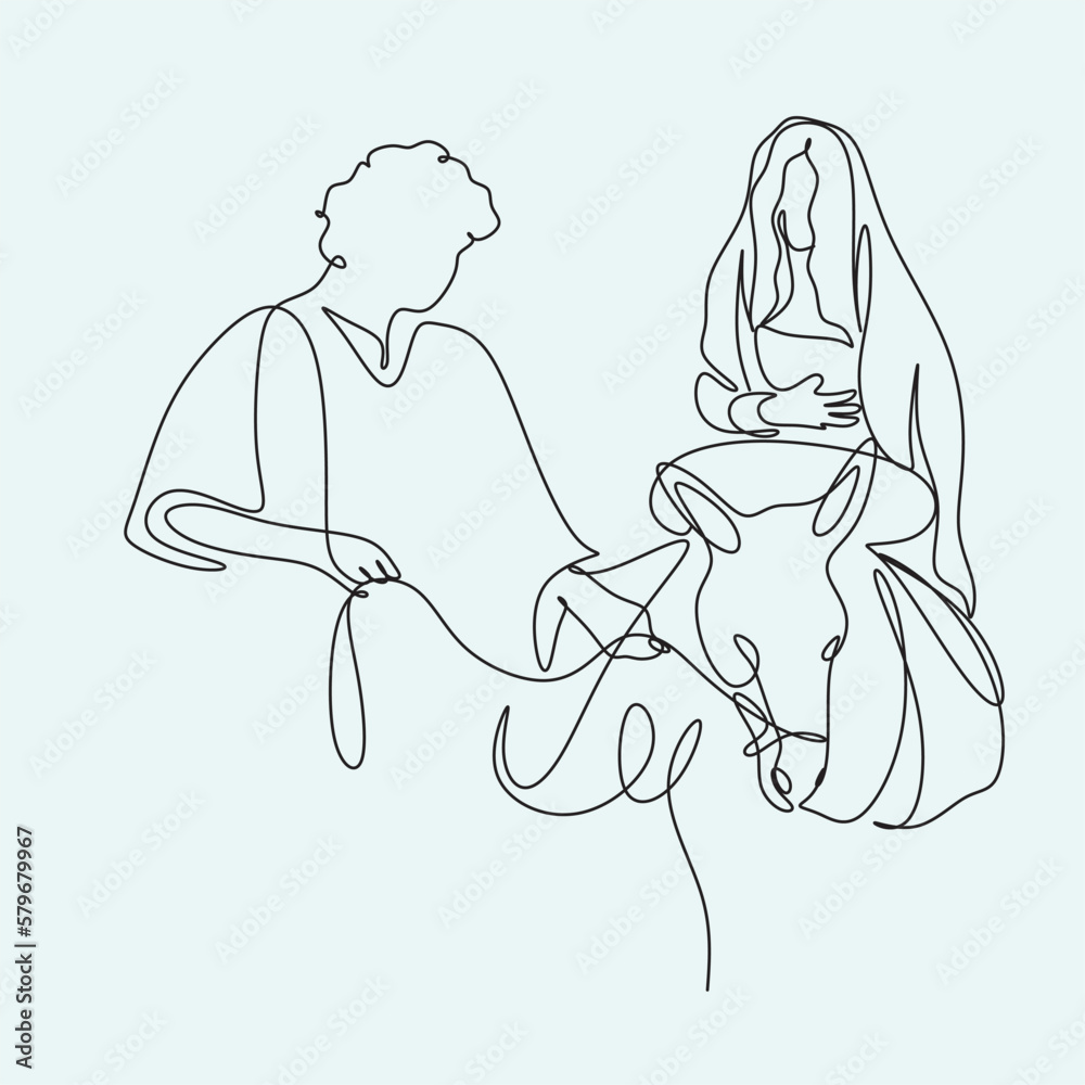 Continuous line drawing of Jesus Christ , linear style and Hand drawn ...