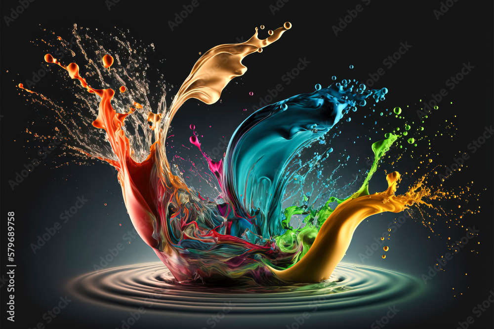 Color Burst: 3D Liquid Shapes, Chromatic Splash,Fluid Artwork,vibrant ...