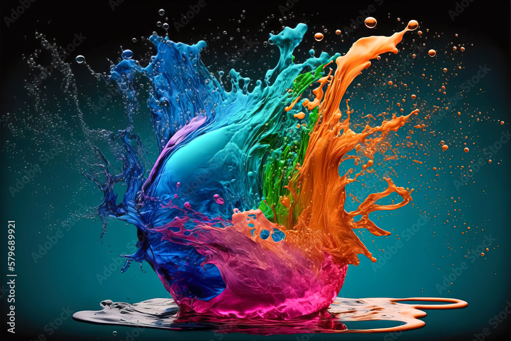 Color Burst: 3D Liquid Shapes, Chromatic Splash,Fluid Artwork,vibrant ...