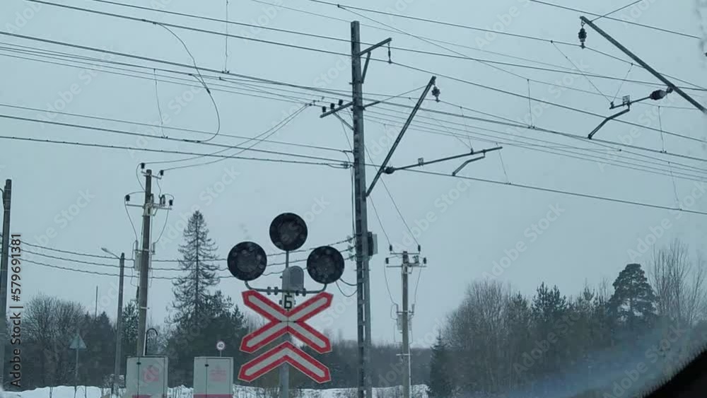railway traffic light. railway traffic light is red. stop signal for a ...