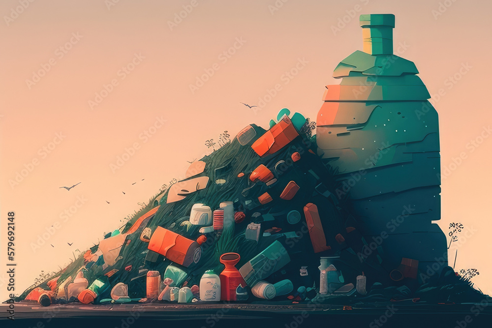 Piles of plastic waste washed up on beach, highlighting the impact of ...