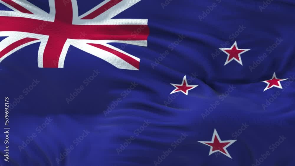 New zealand National Flag. 4K seamless loop animation of the new ...