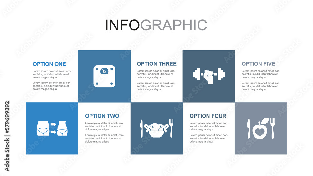 weight loss, body scale, healthy food, gym, diet, icons Infographic ...