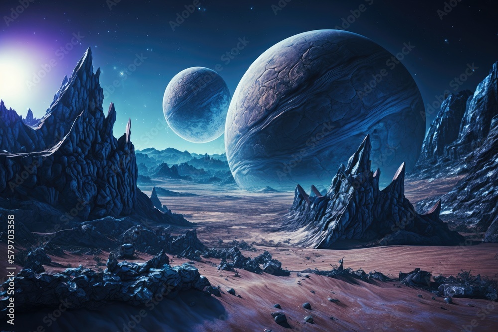 Alien Planet sci-fi outer space encounter wallpaper generative ai ...