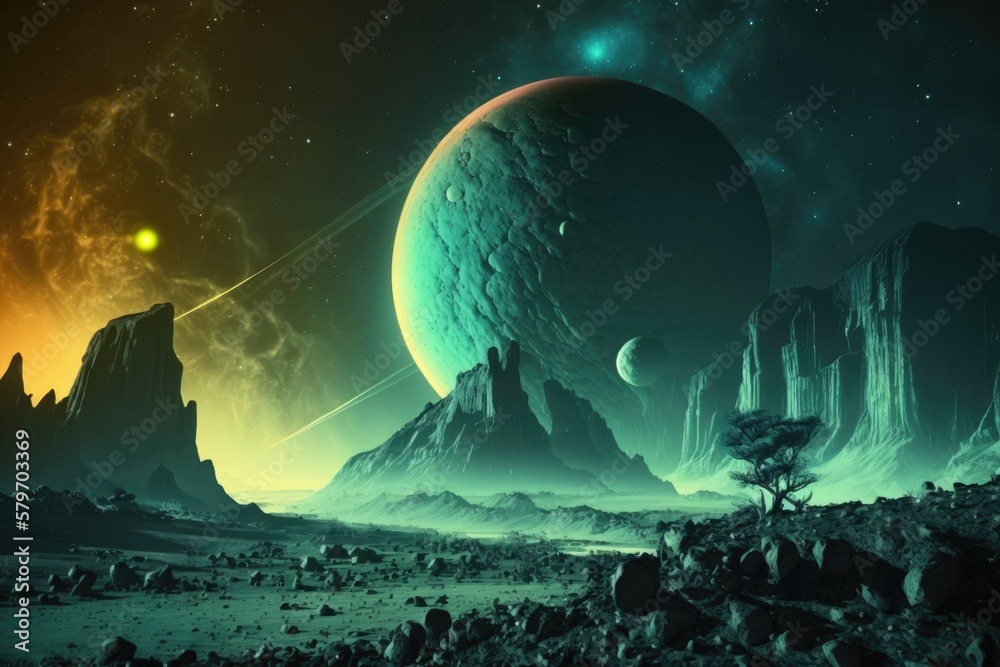 Alien Planet sci-fi outer space encounter wallpaper generative ai ...
