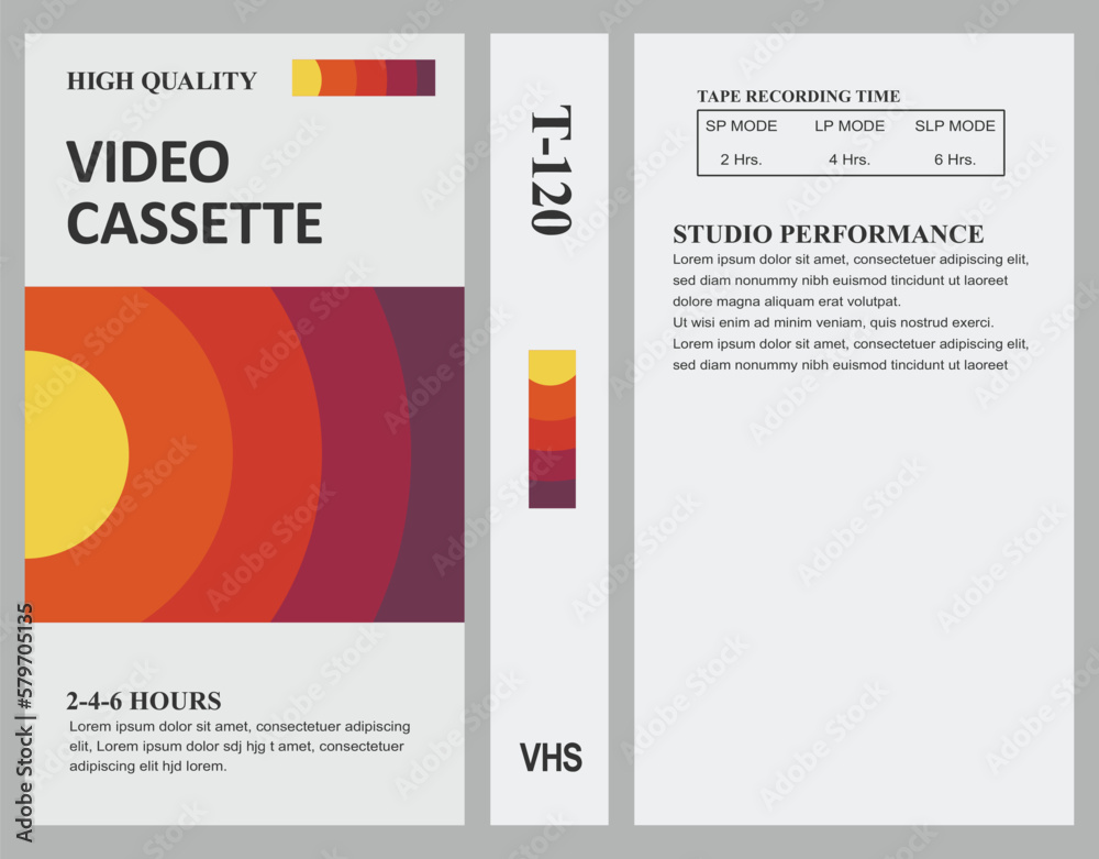 white vhs cassette cover vector mockup all sides video cassette 80s 90s ...