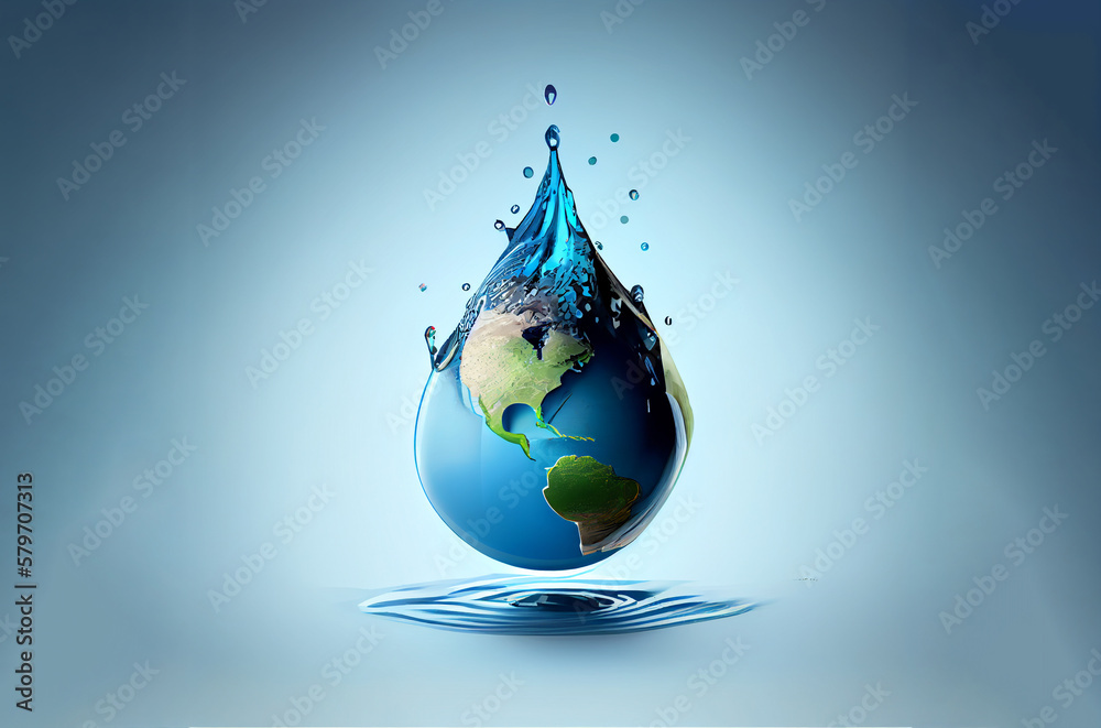 World water day. Globe Concept design for planet earth made of water ...