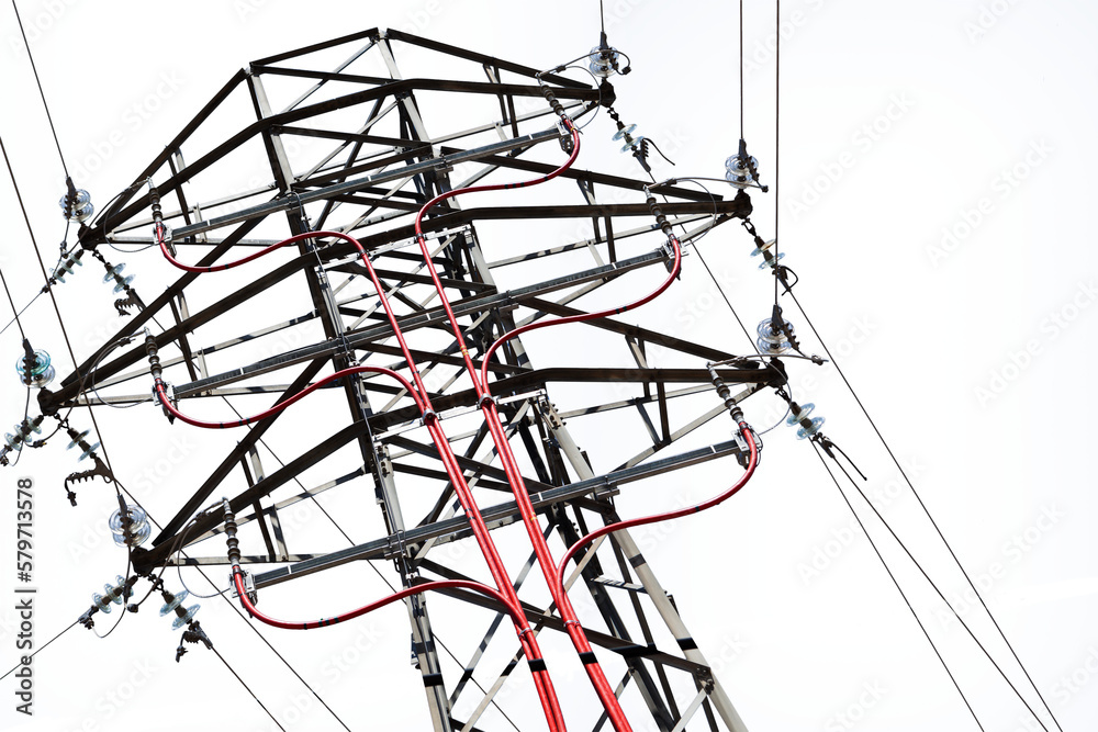 Torre electrica. Concepto de electricidad y energía. Stock Photo ...