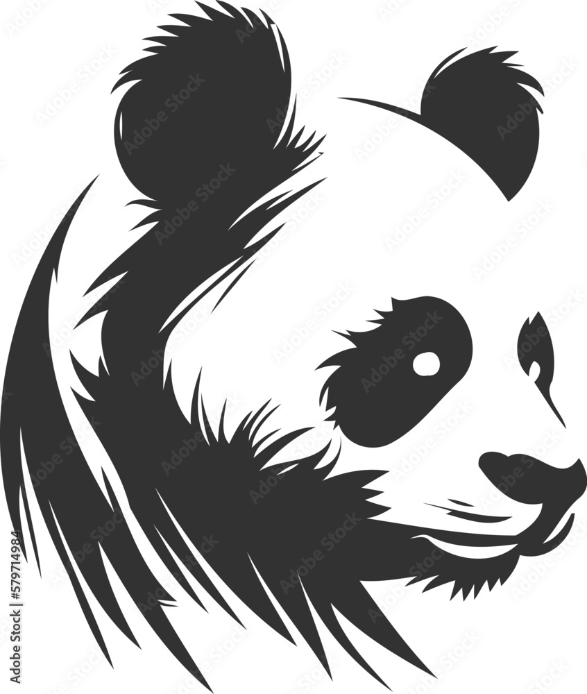 The sleek and minimalist design features a bold silhouette of the panda ...