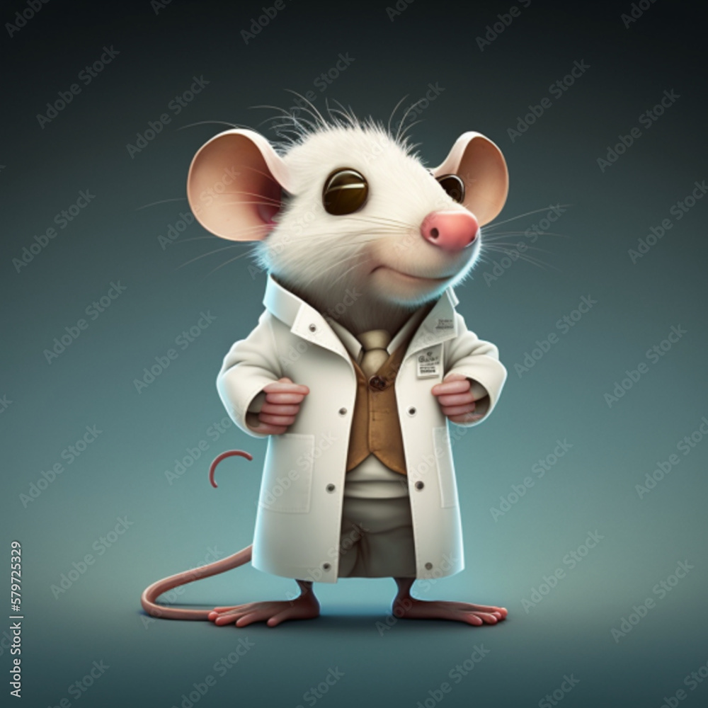 Lab Rat, Mouse, mouse, white lab rat, study, cartoon, generative AI ...