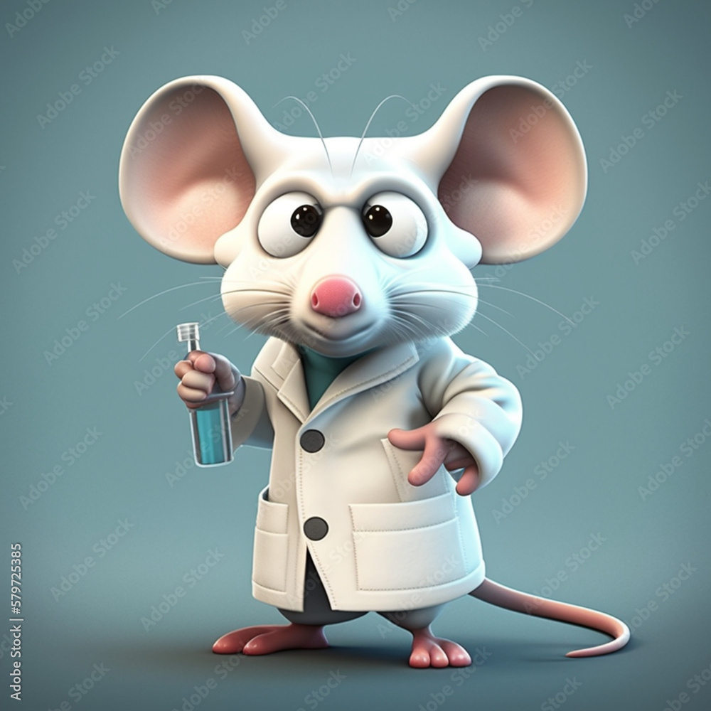 Lab Rat, Mouse, mouse, white lab rat, study, cartoon, generative AI ...