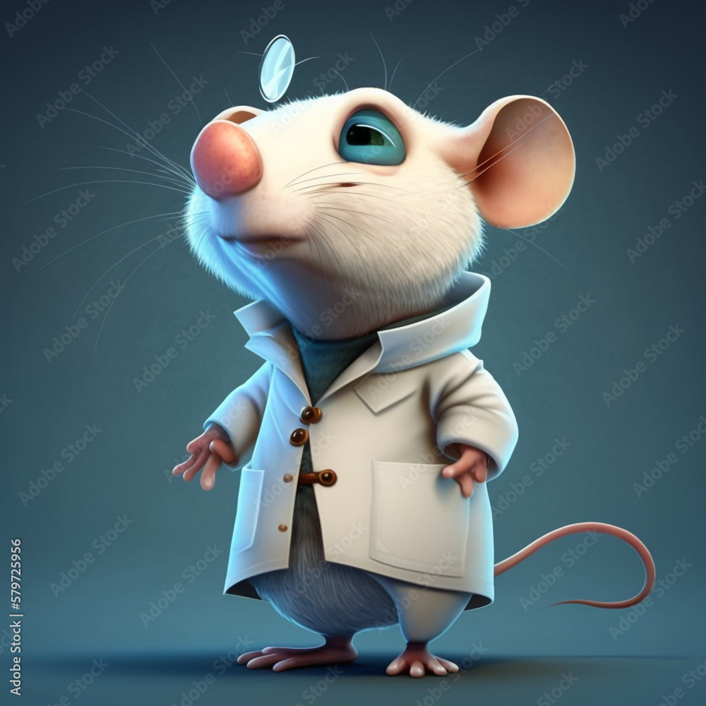 Lab Rat, Mouse, mouse, white lab rat, study, cartoon, generative AI ...