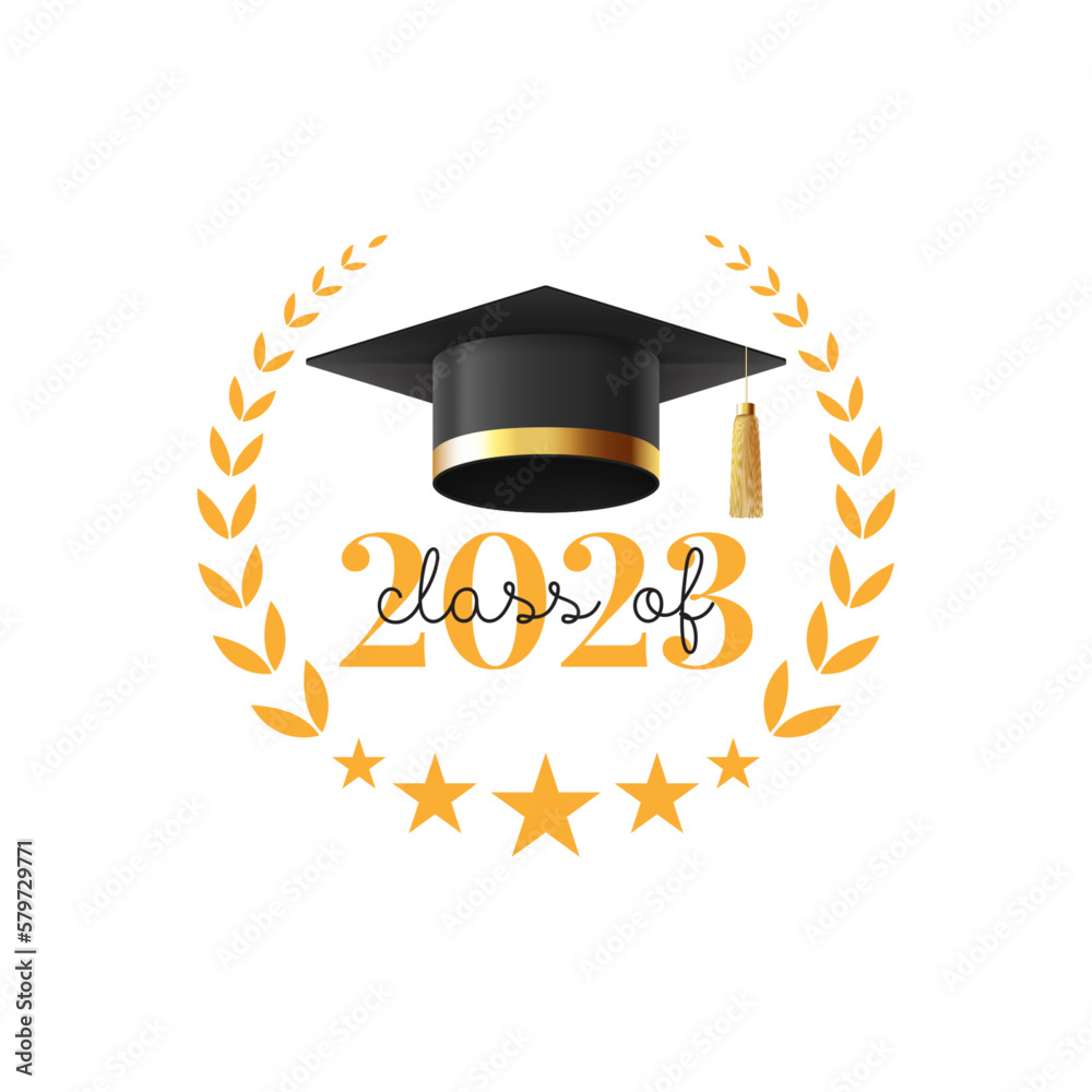 Vetor de Logo template for graduation 2023. Vector illustration with ...