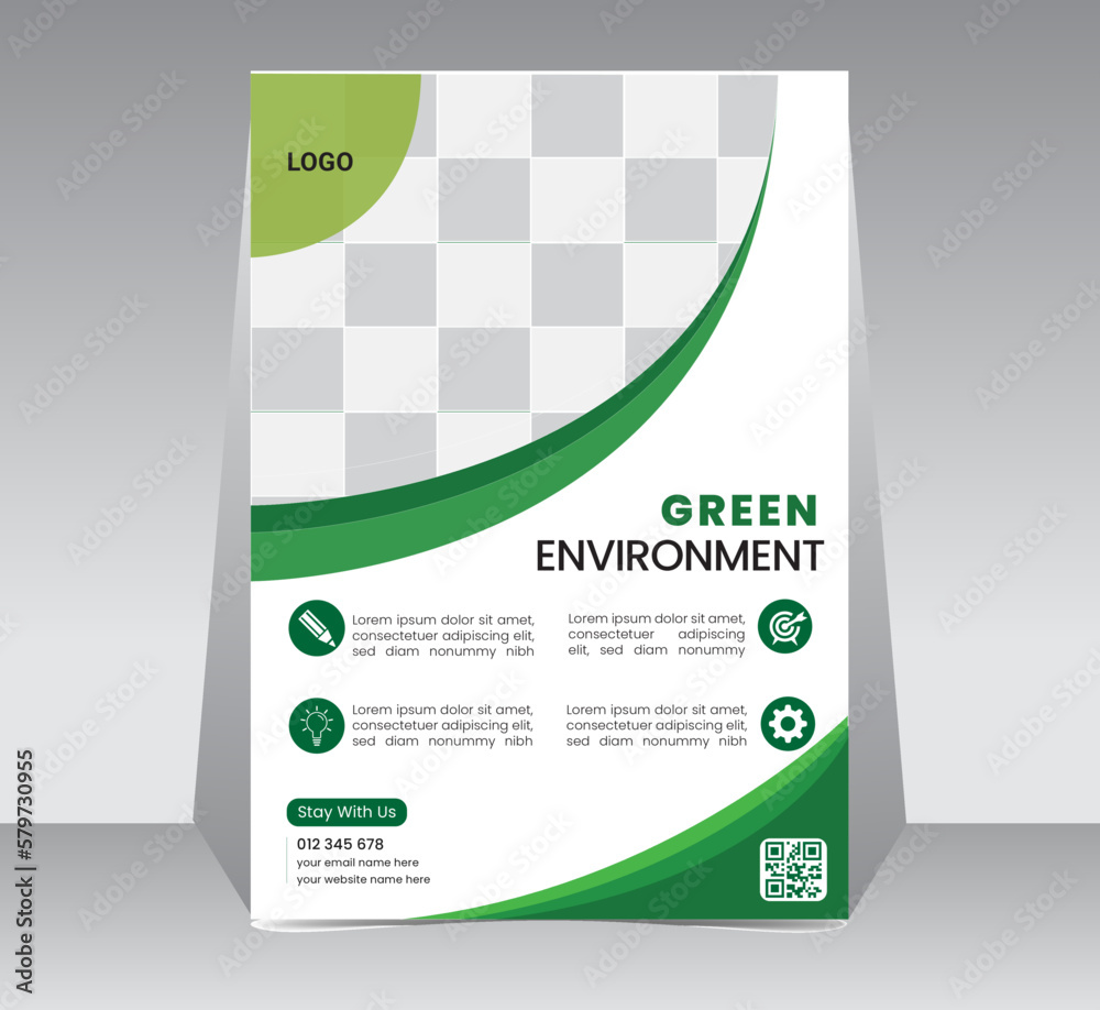 Natural and organic shape flyer design and layout templates. Vector for ...