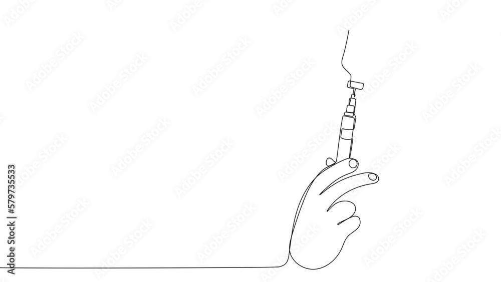 4k animated self drawing of continuous line drawing of Medicine doctor ...
