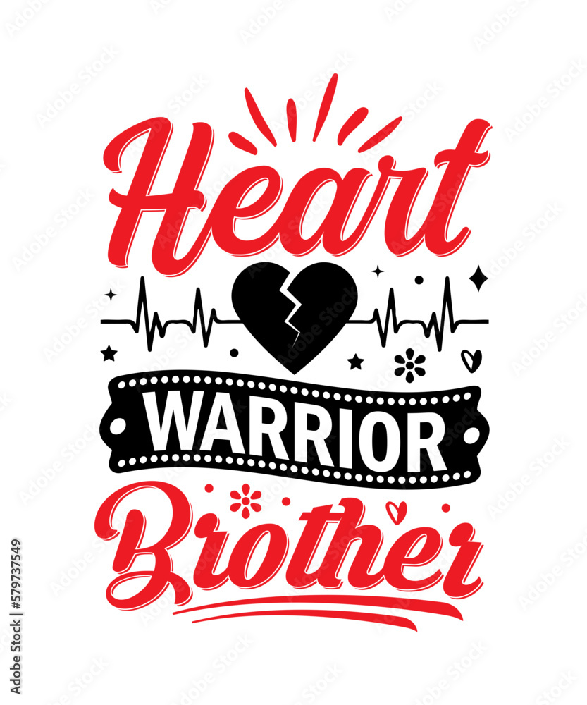 Heart warrior brother T-Shirt Design, Heart Svg Bundle, Heart Svg, Hand ...
