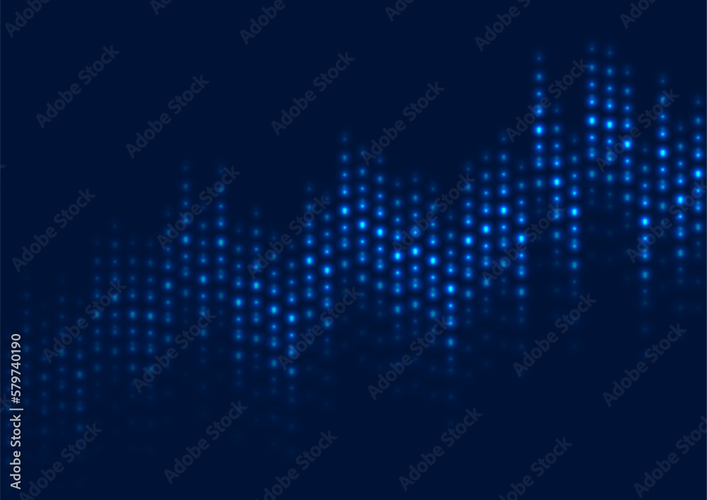 Abstract blue neon growing financial graph chart background. Vector ...