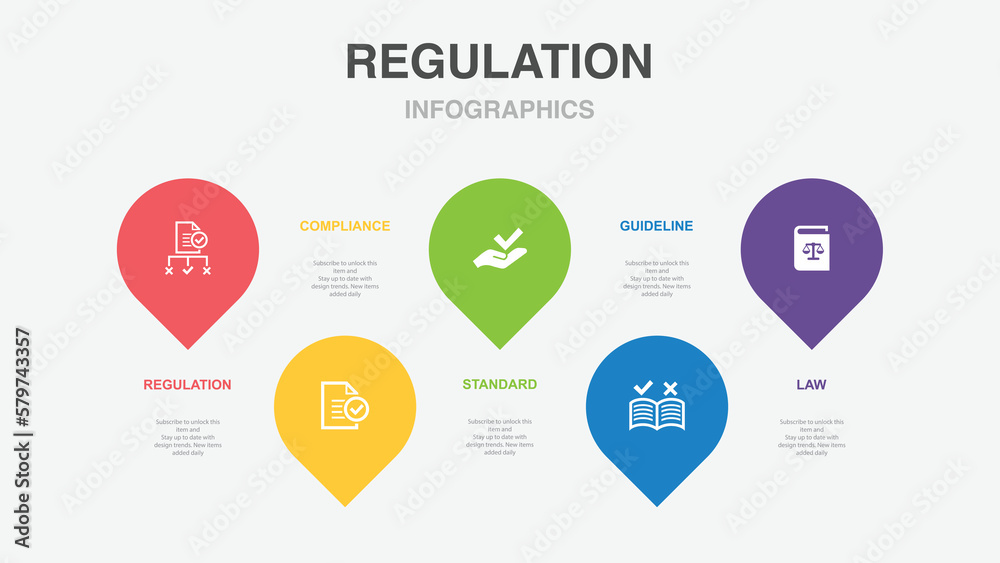 regulation, compliance, standard, guideline, law, icons Infographic ...