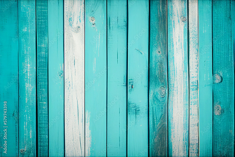 Retro,rustic background with old planks, teal, turquoise vintage color ...