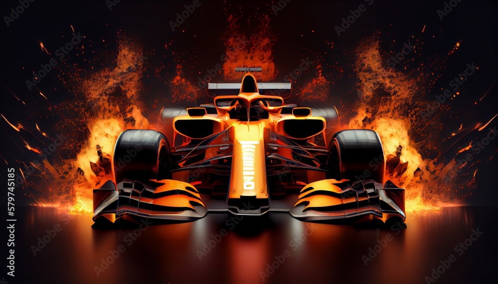 Formula one car, F1, race, motor, sports, illustration in hyper realism ...