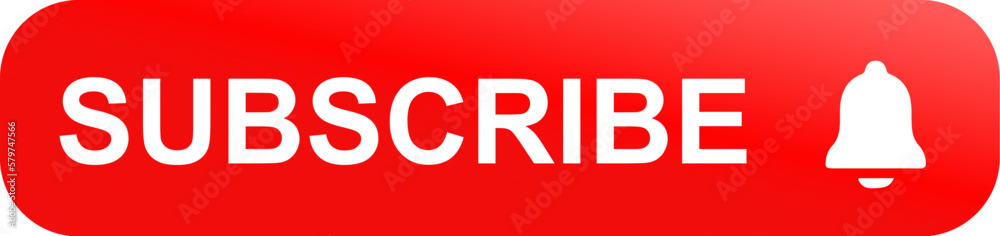 Subscribe button with notification bell icon, Red subscribe button ...