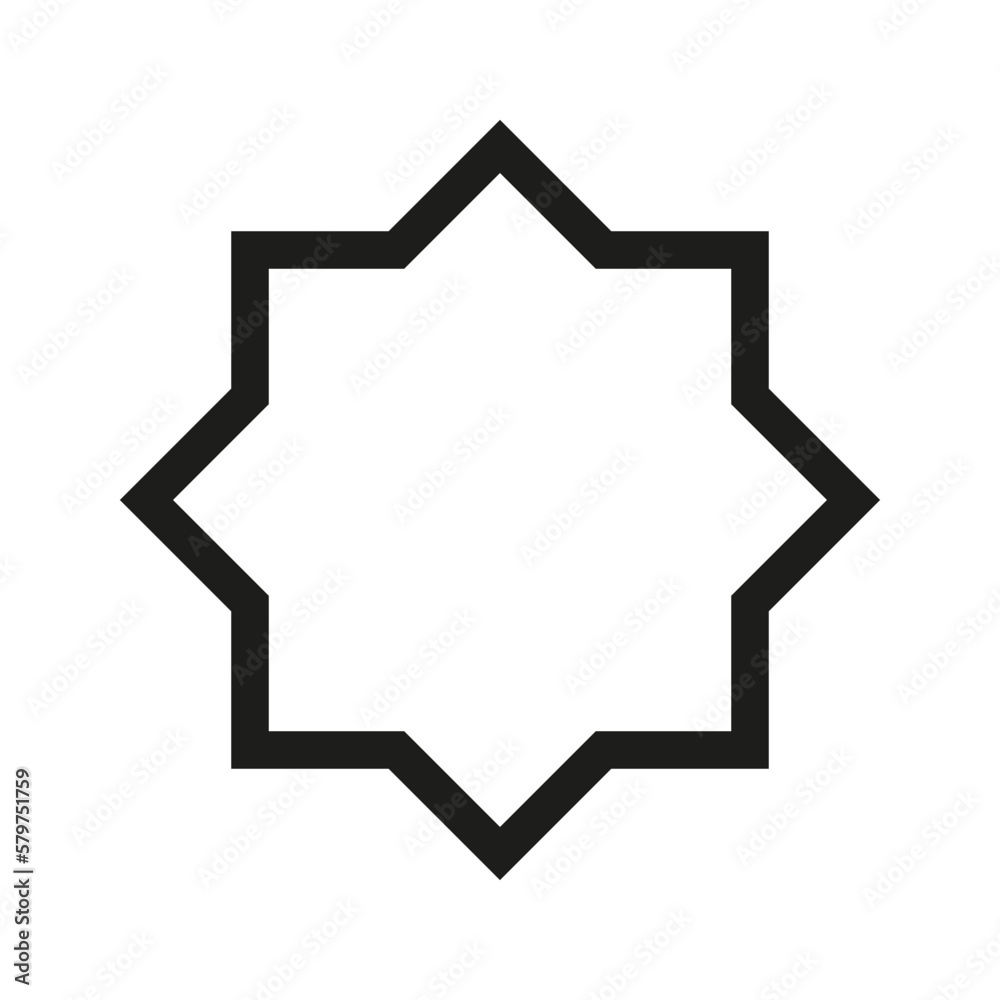 Ramadan star vector icon illustration, eight point star shape, Islamic ...