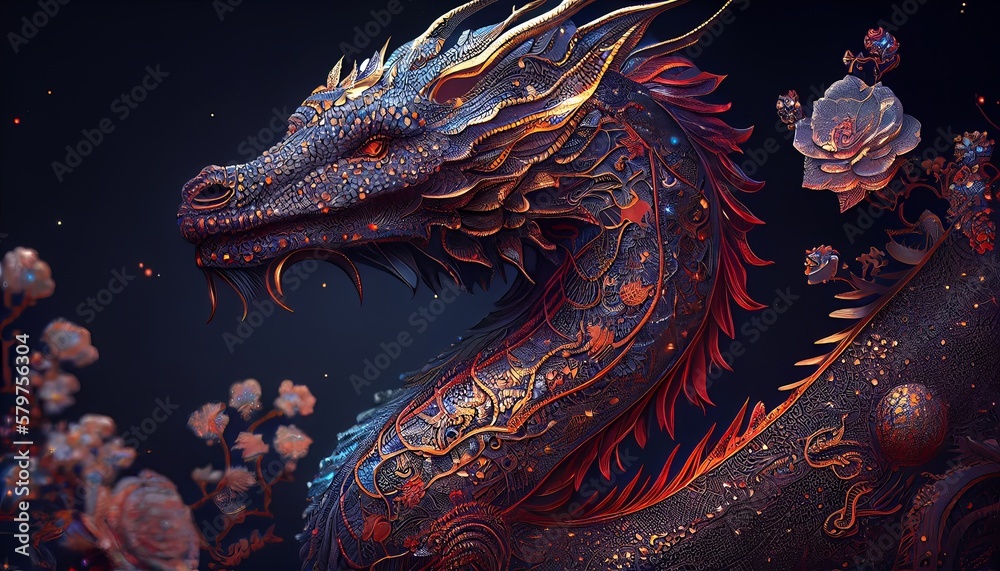Dragon AI Generated Magic Animal Head Portrait Generative AI Magic ...