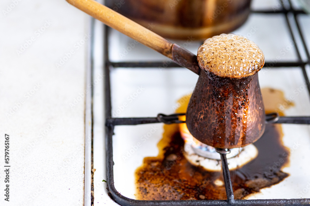 the trouble with morning coffee in the kitchen, coffee is spilled on ...