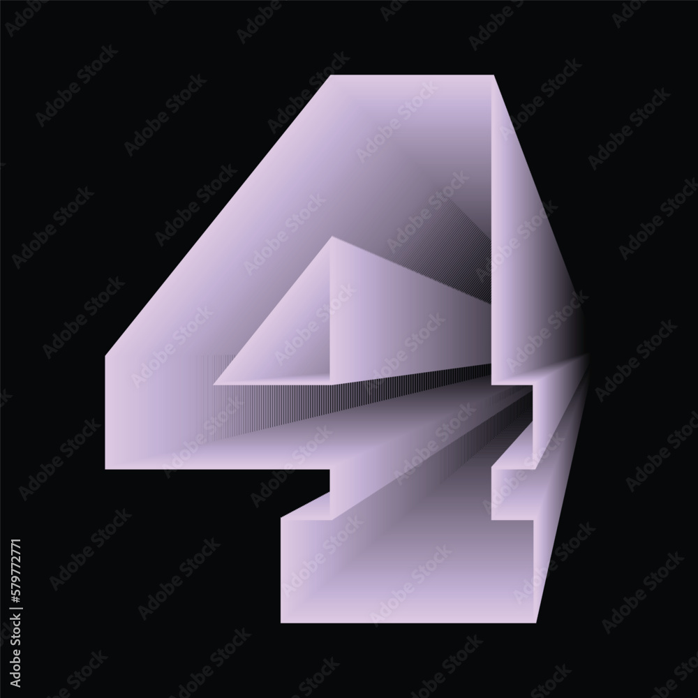 Vektorová Grafika „abstract 3d Shade Numbers Alphabet Font Design