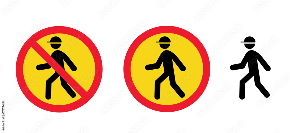 Stop halt allowed area. Do not enter danger warning. Traffic sign ...