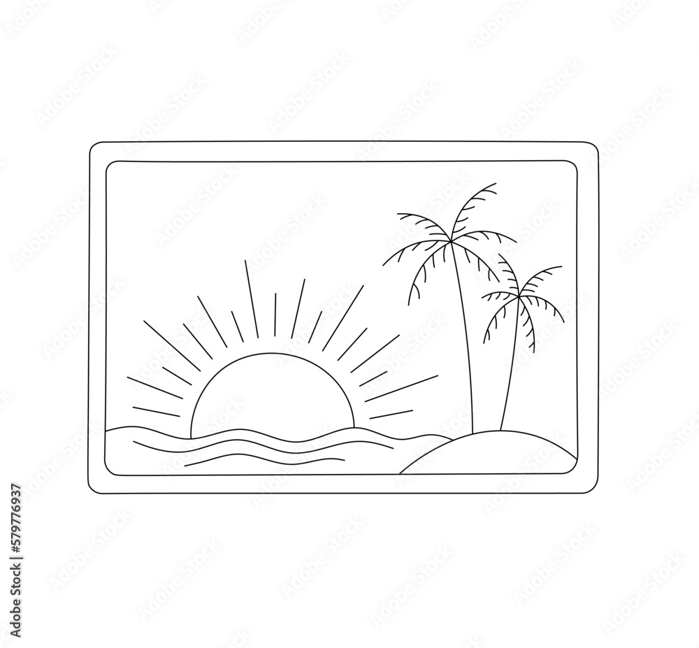 Easy Beach Landscape Drawing