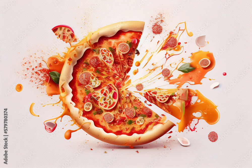 Pizza poster for menu restaurant. Pizza design style promotional fast ...