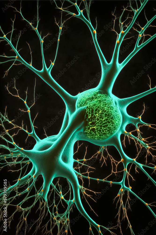Neuron network brain cells. Human nervous system and brain activity ...