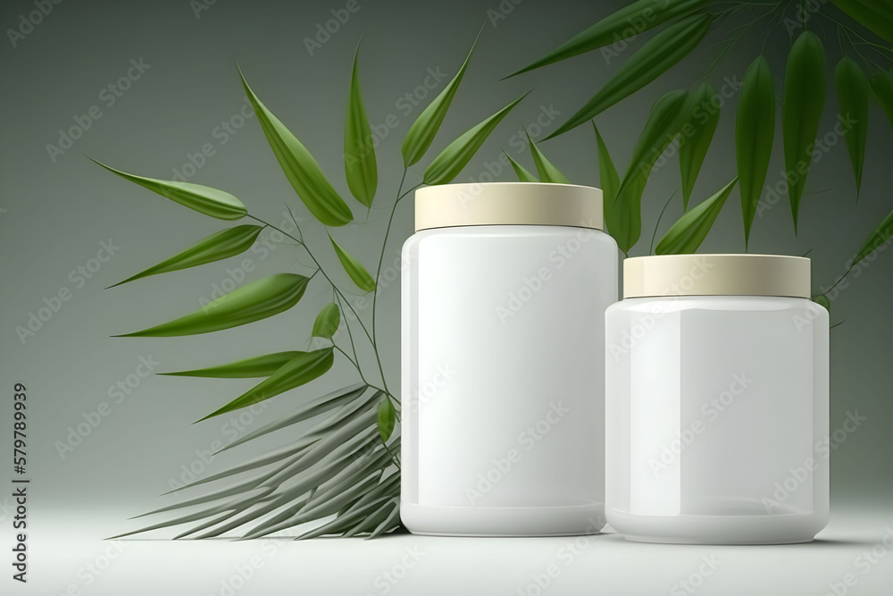 Geometric jars, 3d high poly containers to show cosmetic product ...