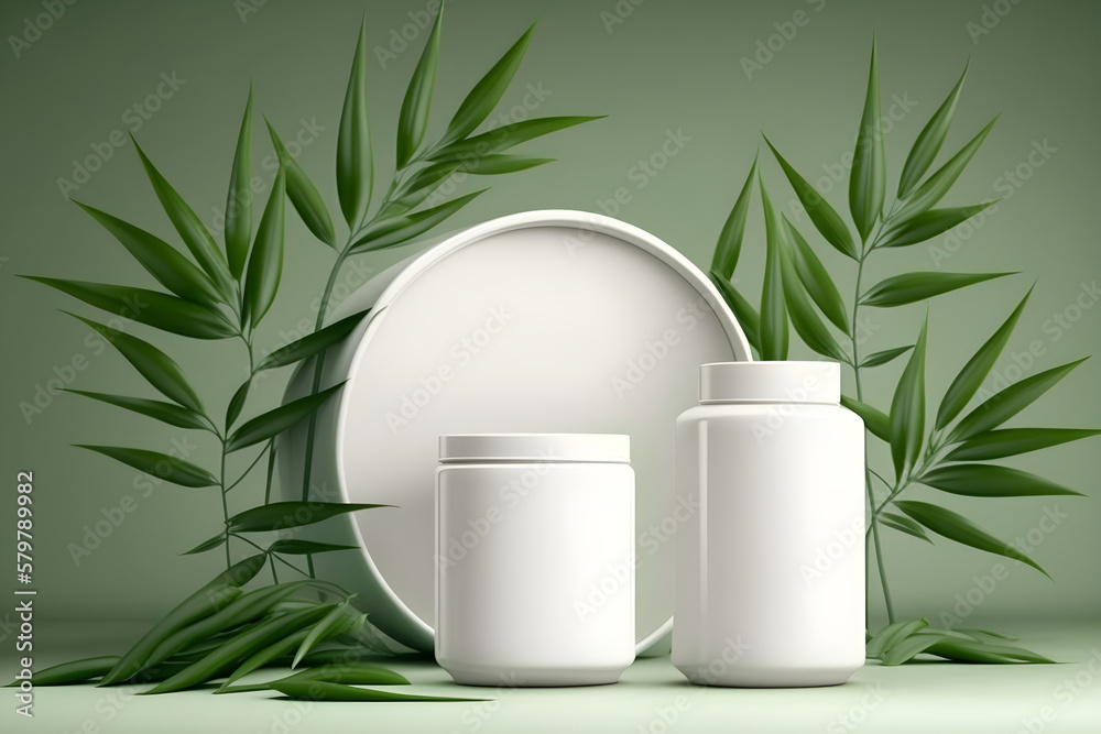 Geometric jars, 3d high poly container to show cosmetic product display ...
