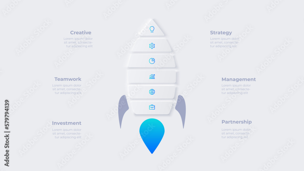 Concept of 6 steps to start work project. Infographic design template ...