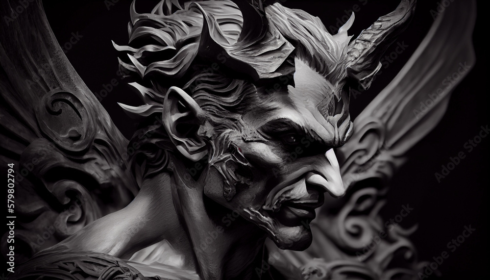 Mephistophel, graphic, symbol of dark and black magic. Daemon, Lucifer ...