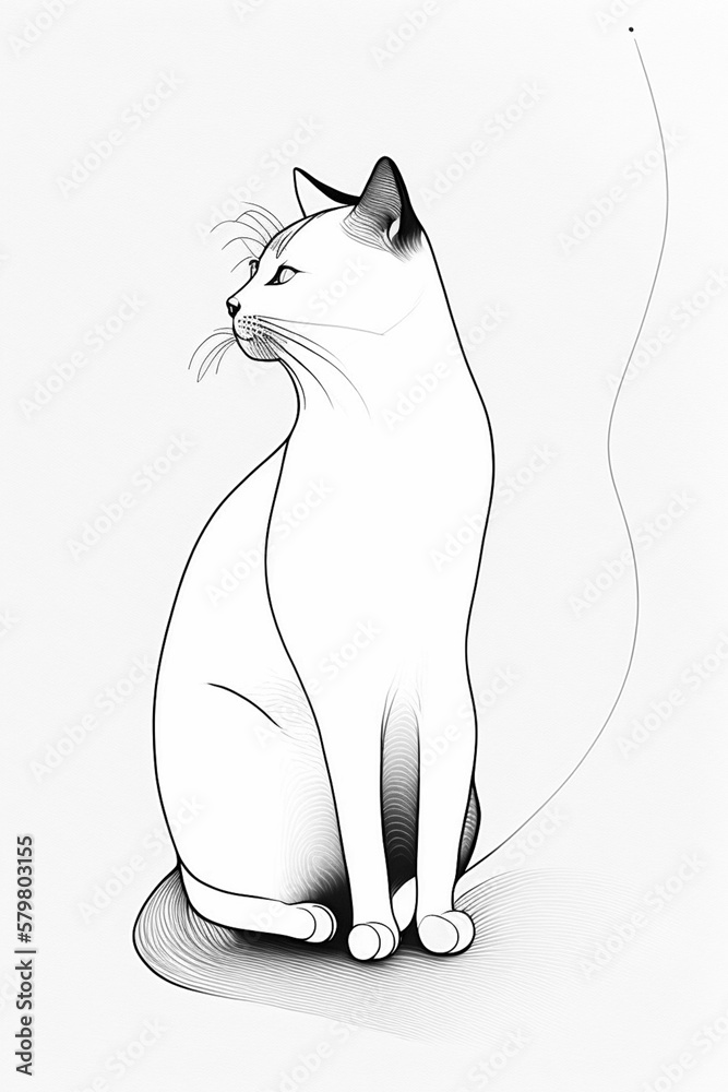 Cat stylized triangle polygonal model. emblem and design element. Hand ...