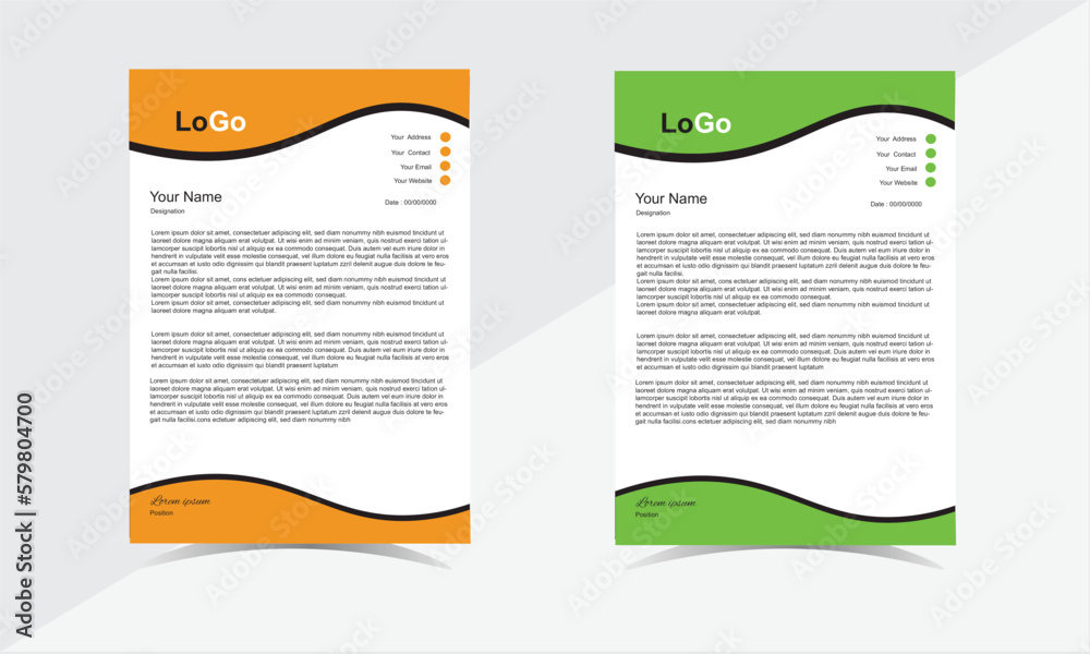 Corporate Letterhead Design template. Stock Vector | Adobe Stock